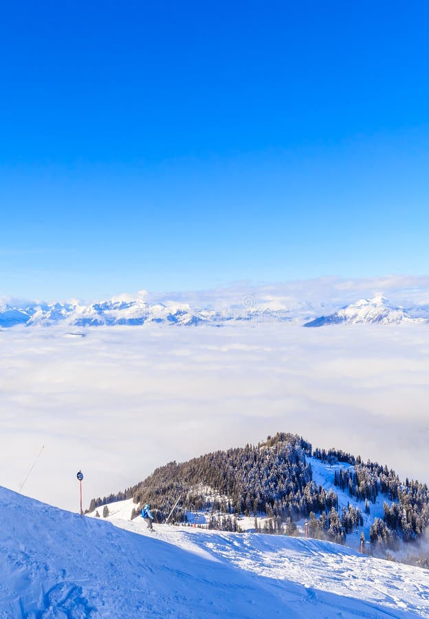 On the Slopes of the Ski Resort Soll, Tyrol Stock Image - Image of snow ...