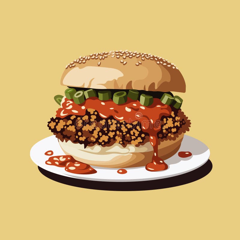 Sloppy Joe Day cartoon. stock vector. Illustration of minced - 308470045