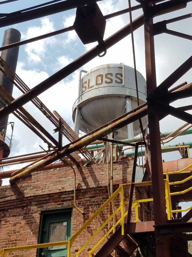 Sloss Furnace stock image. Image of alabama, sloss, watertower - 130926121