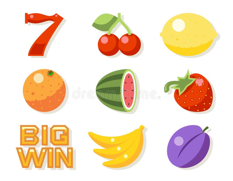 Fruit Machine Icons Collection Stock Illustrations – 366 Fruit Machine ...