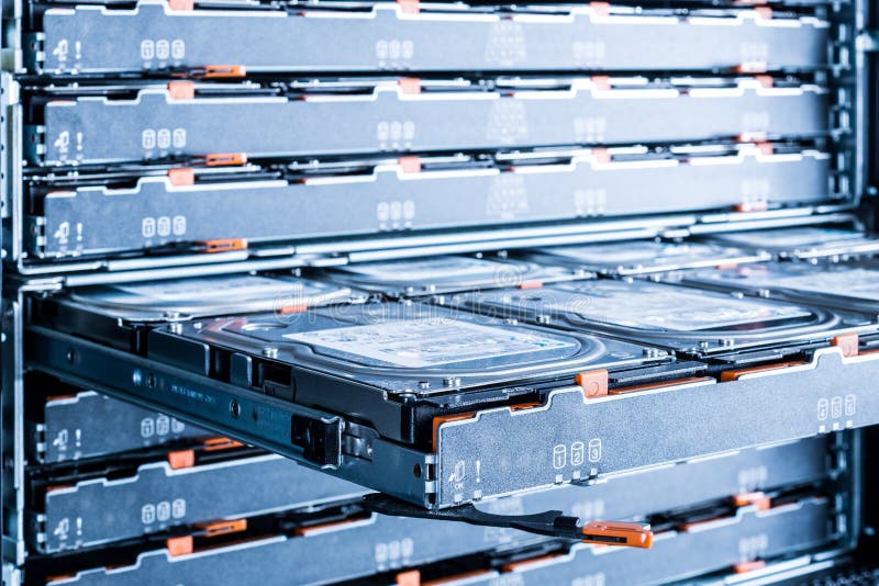 The Slot for the Hard Disk in the Data Storage Server is a Close Up ...