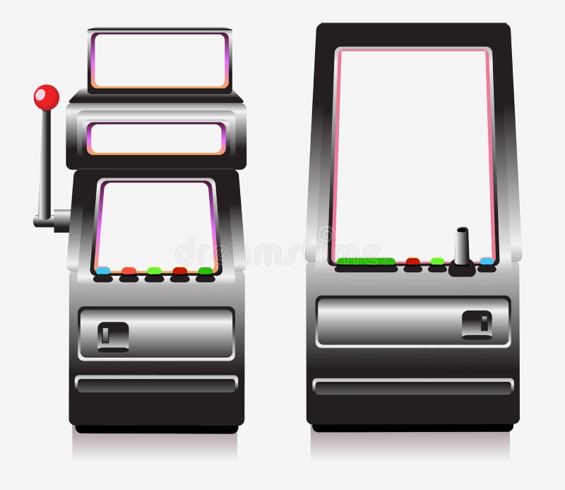 Vintage Coin Slot Machine Panel with Button Front Stock Illustration ...