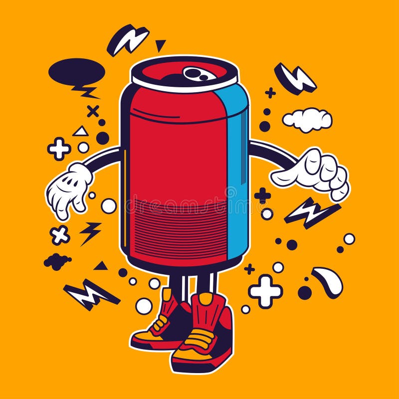 Beer Can Cartoon Character Sticker Vector Stock Illustration Stock ...