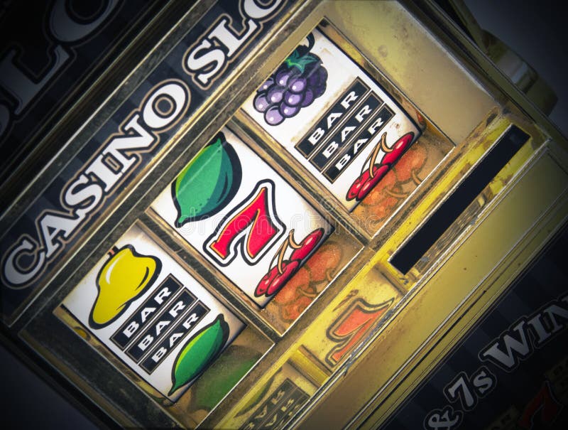 Slot machine stock photo. Image of addiction, cherry - 105245160
