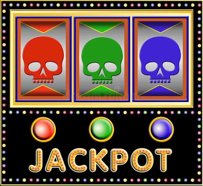 Slot Machine with Colorful Skulls Stock Illustration - Illustration of ...