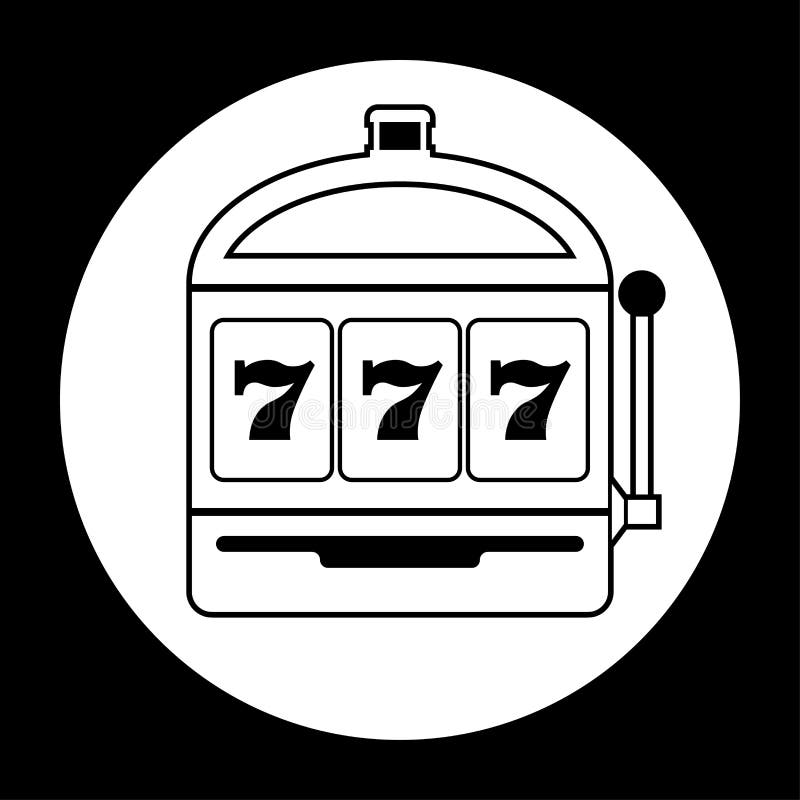 Slot Machine Icon Black and White Vector Illustration Stock Vector ...