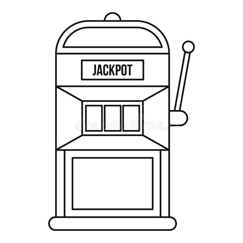 Slot Machine Icon, Outline Style Stock Vector - Illustration of dollar ...