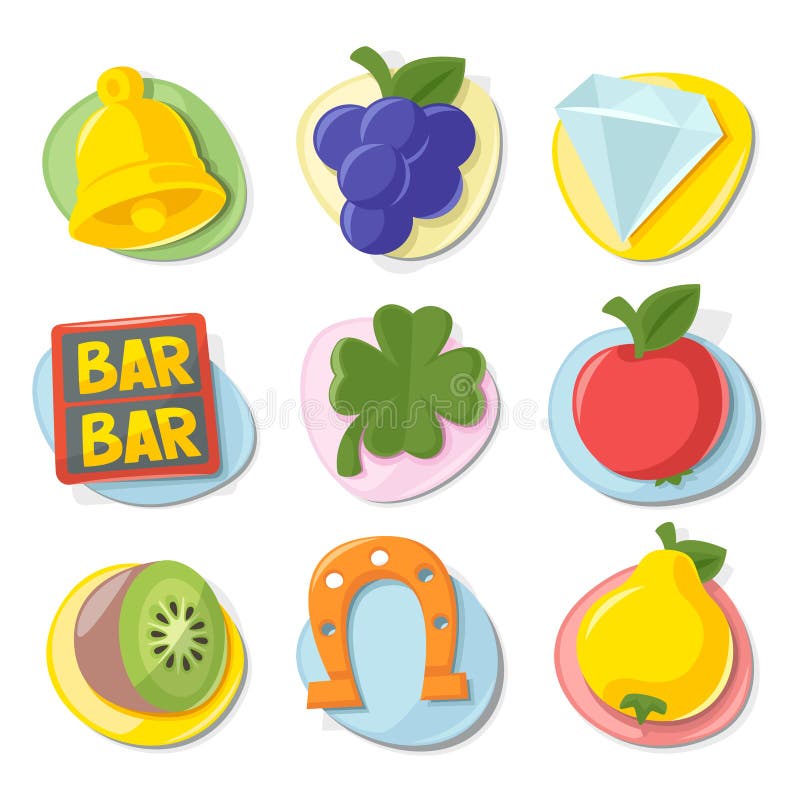 Slot Machine Icons - Set 2 | Rainbow Collection Stock Vector ...