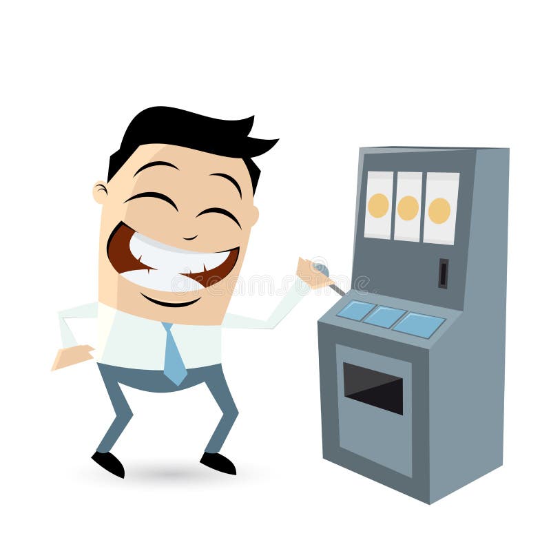 Slot machine playing man stock vector. Illustration of humorous - 87505183
