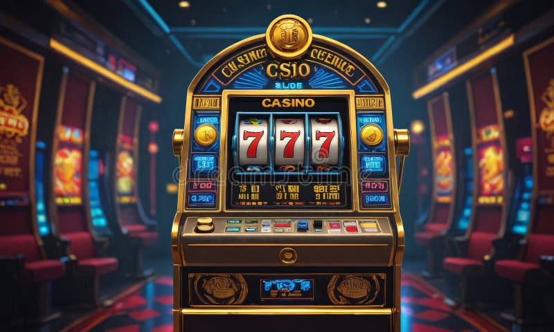 Slot Machine with Red Carpet and Stock Illustration - Illustration of ...