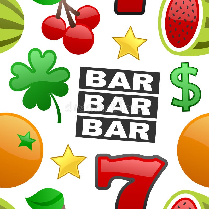 Slot Machine Symbols Seamless Pattern Stock Vector - Illustration of ...