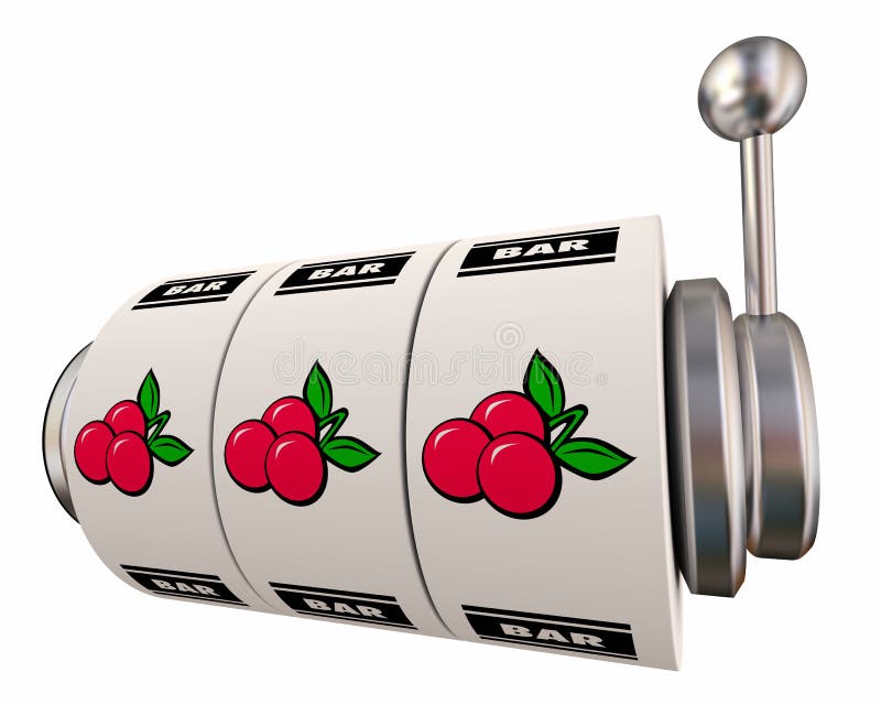 Slot Machine Wheels Three 3 Cherries Jackpot Winner 3d Illustration ...