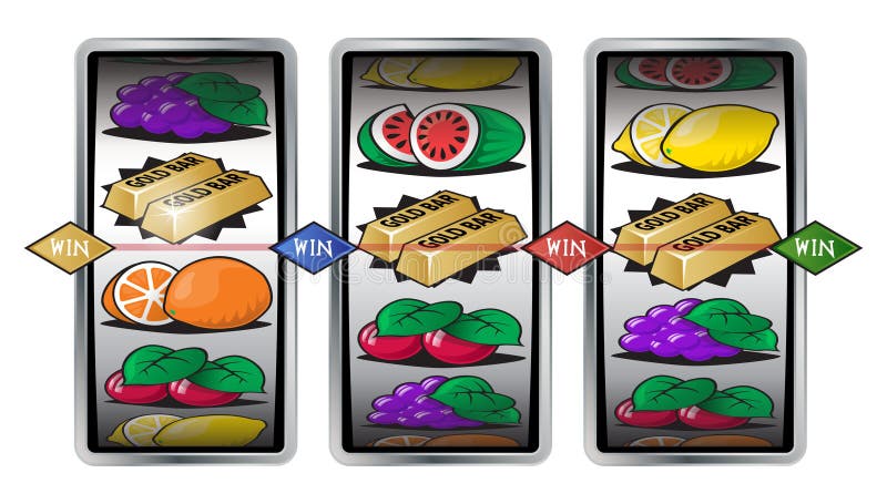 Slot Machine Winning Reels stock vector. Illustration of coins - 25931596