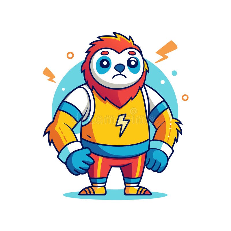 Sloth in Action during a Sports Event Stock Illustration - Illustration ...