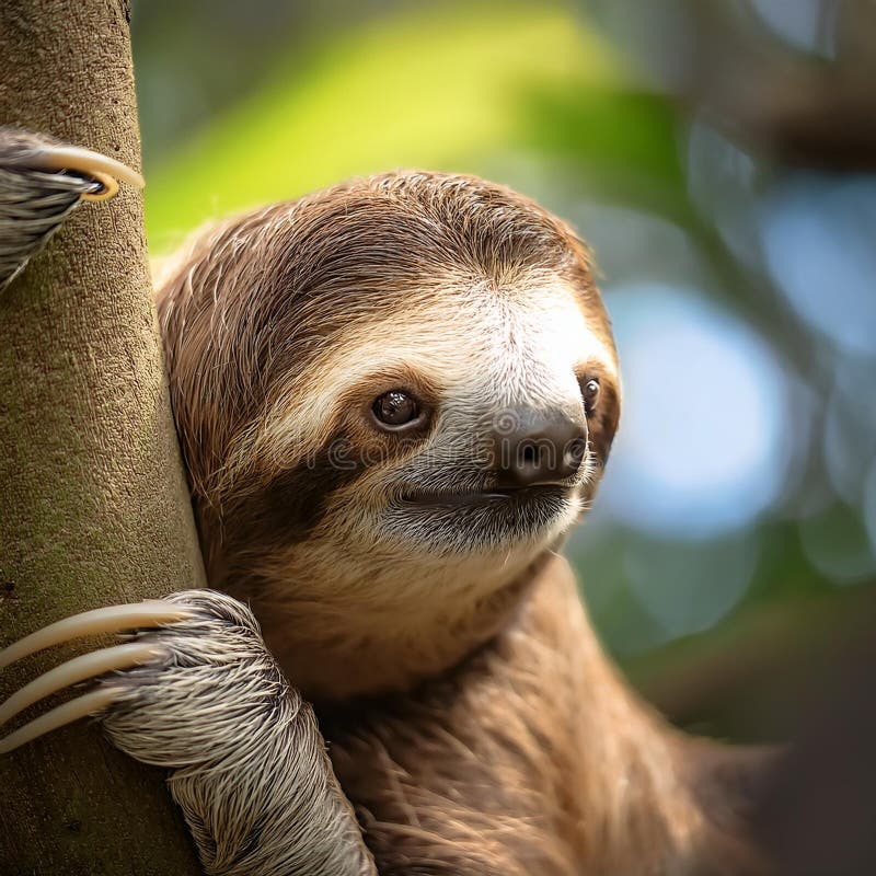 Sloth animal, AI generated stock illustration. Illustration of ...