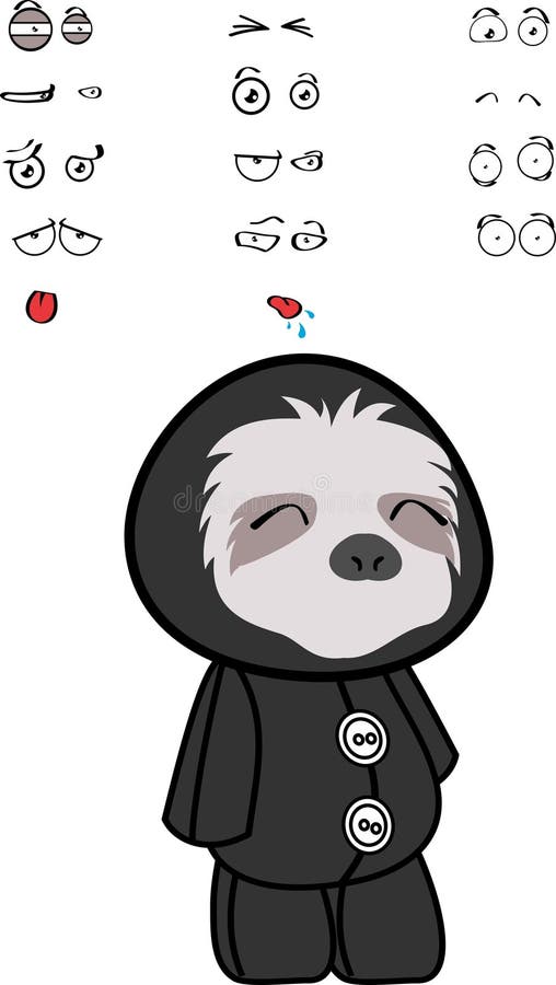 Sloth Bear Plush Character Cartoon Expressions Pack Collection in ...
