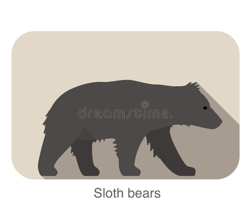Sloth Bear Walking Side Flat 3D Icon Design, Vector Illustration Stock ...