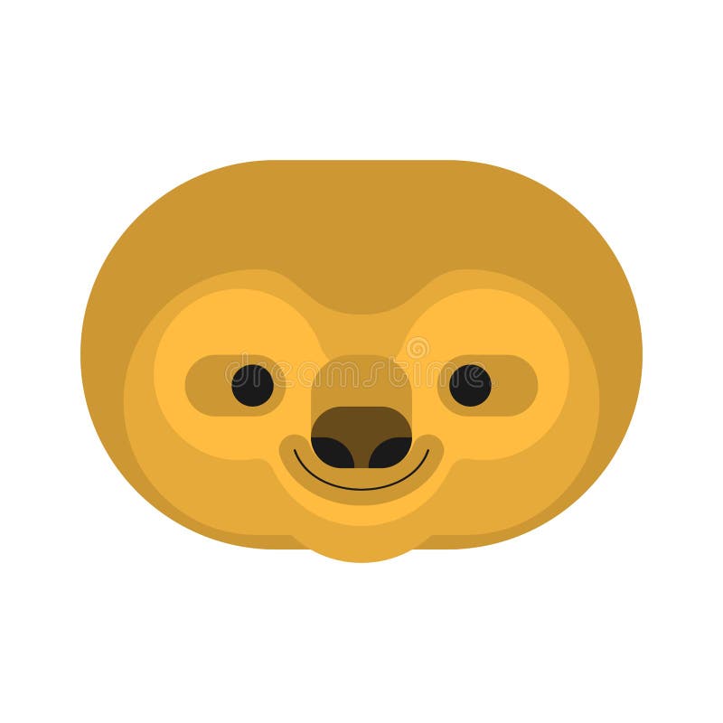 Sloth Face Isolated. Lazybones Animal Cartoon Stock Vector ...
