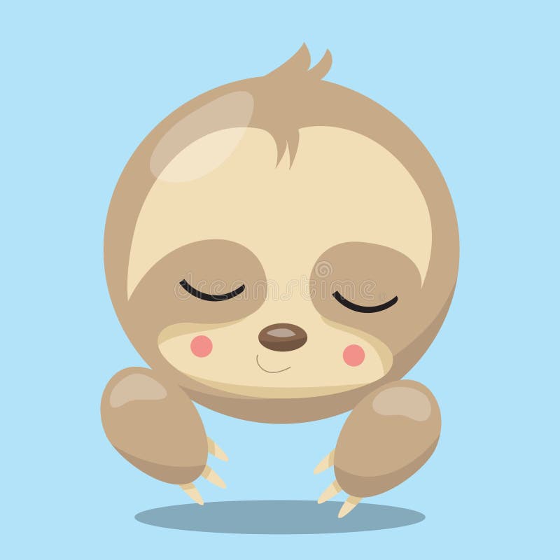 Sloth face 08 stock vector. Illustration of cartoon - 198990954