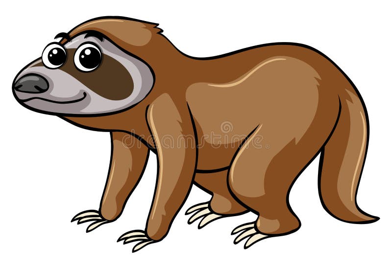 Sloth with happy face stock vector. Illustration of happy - 96598640