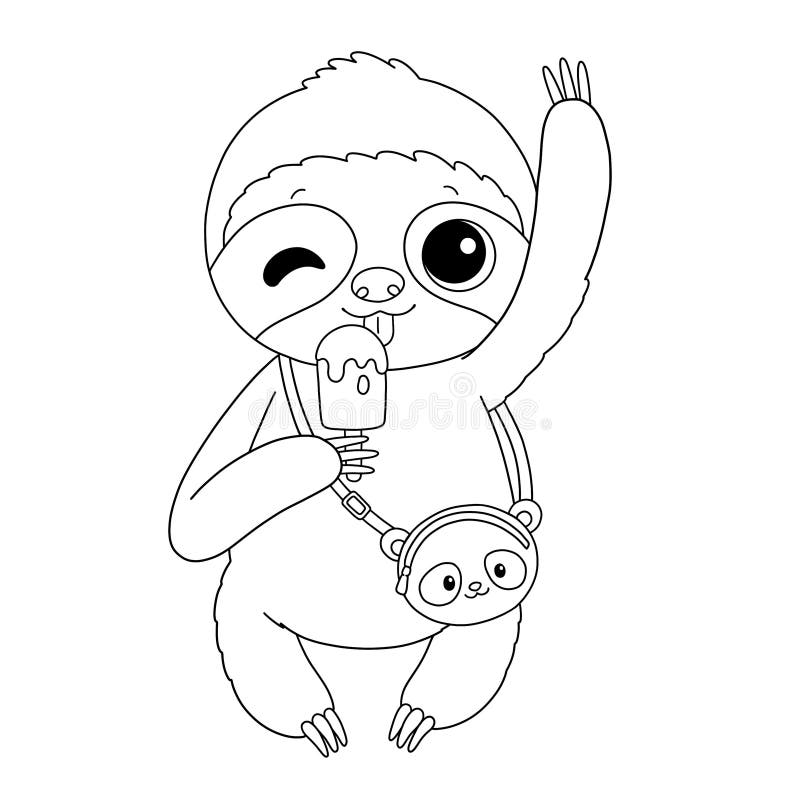 Baby Sloth Coloring Page