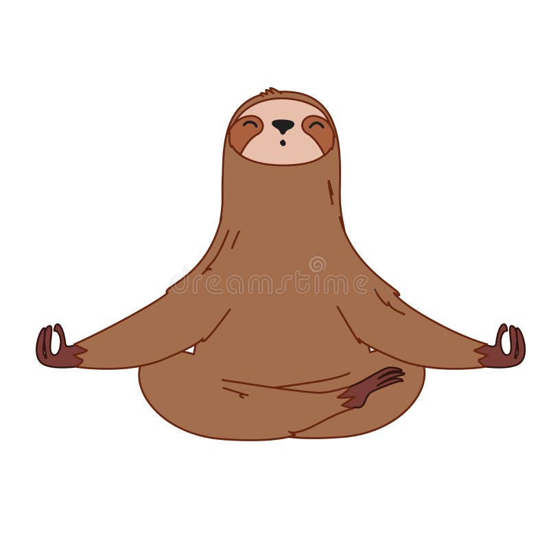 Sloth Meditation Stock Illustrations – 418 Sloth Meditation Stock ...