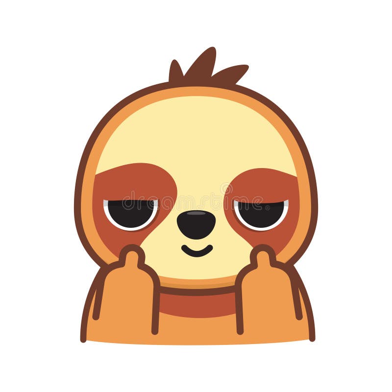 A Sloth with Middle Finger. Isolated Vector Illustration Stock Vector ...