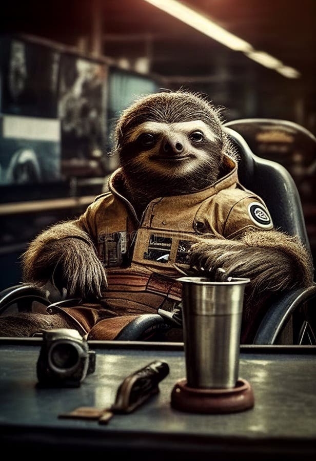 Sloth Sits in a Racing Car. AI Generated Stock Illustration ...