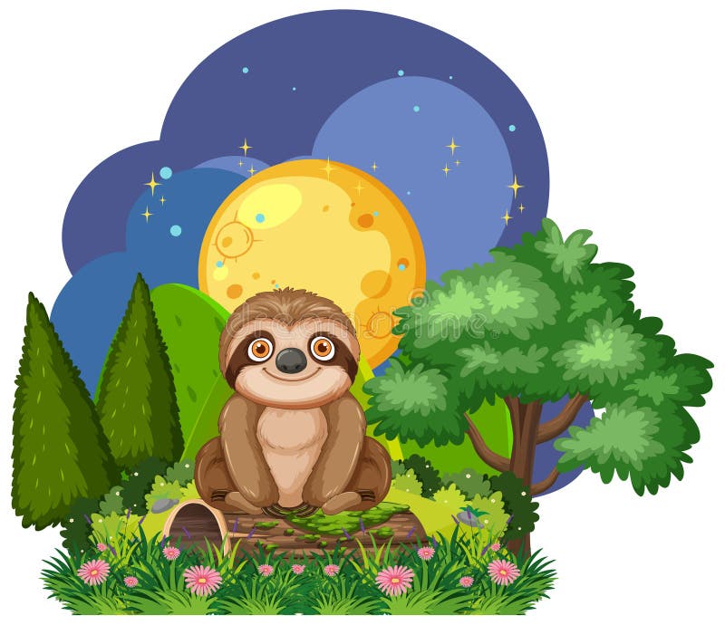 A sloth sitting stock illustration. Illustration of sloth - 332061639