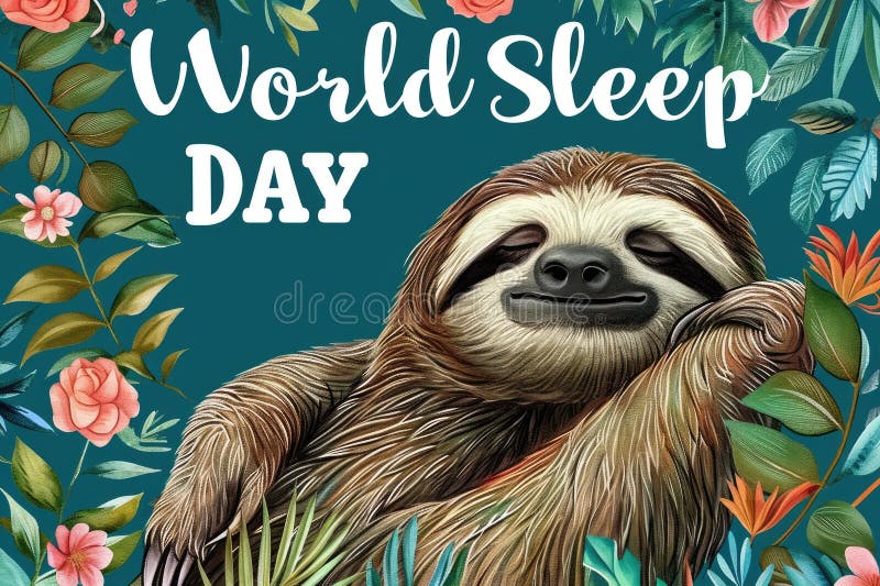 A Sloth Sleep in World Sleep Day Concept. Generative Ai Stock Photo ...