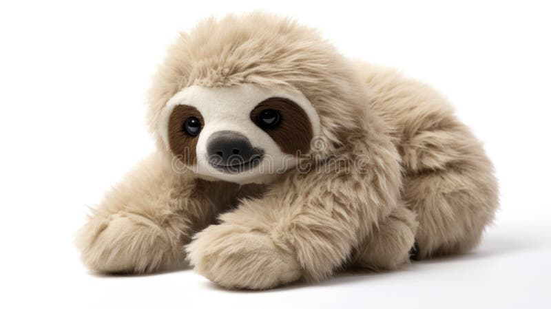 Sloth Soft Toy on a White Background, Cut Lies Stock Illustration ...