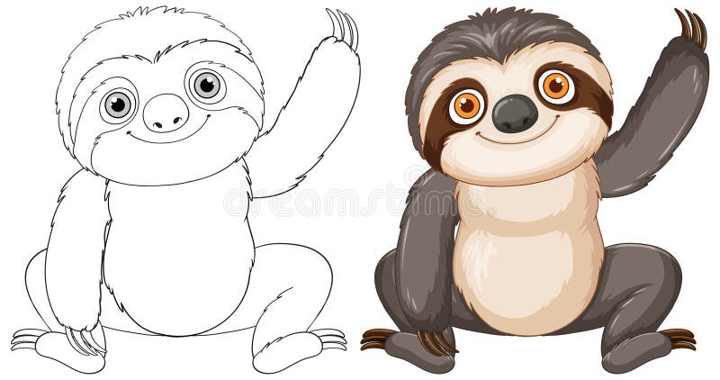 Sloth Waving Stock Illustrations – 329 Sloth Waving Stock Illustrations ...