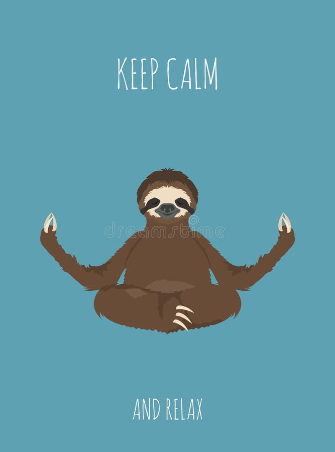 Sloth Yoga Collection. Funny Cartoon Animals in Different Postures Set ...