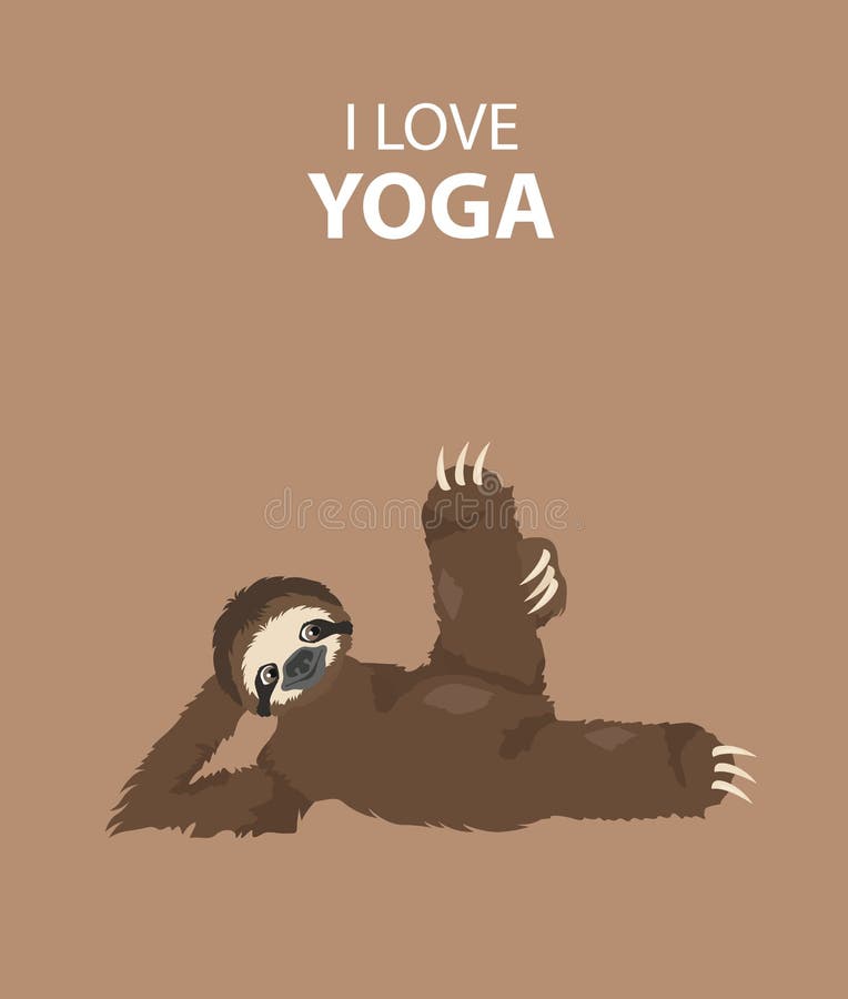 Sloth Yoga Collection. Funny Cartoon Animals in Different Postures Set ...