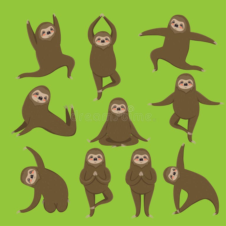 Sloth Poses Stock Illustrations – 325 Sloth Poses Stock Illustrations ...