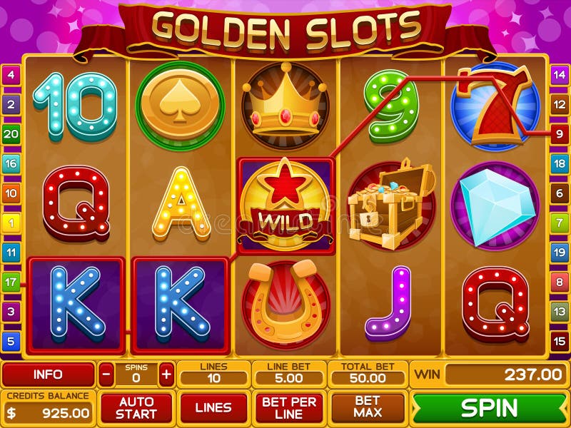 Slots game template stock vector. Illustration of fortune - 47337956