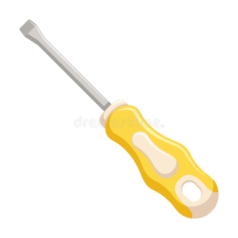 Slotted Head Screwdriver. Working Tool Stock Vector - Illustration of ...