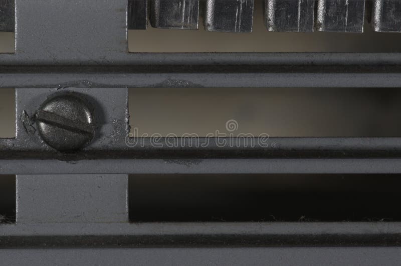 Slotted in a Metal Panel in Close Up Stock Photo - Image of maintenance ...