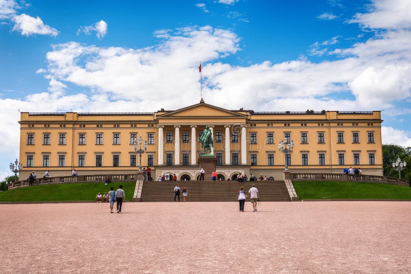 Slottet: Royal Palace I Oslo, Norge Redaktionell Foto - Bild av huvud ...