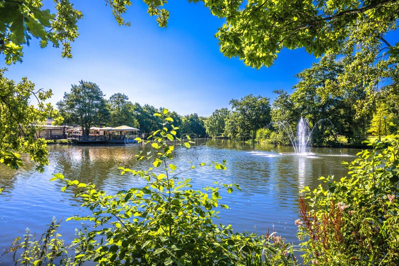 Slottsskogen Scenic Park and Lake in Gothenburg View Stock Image ...