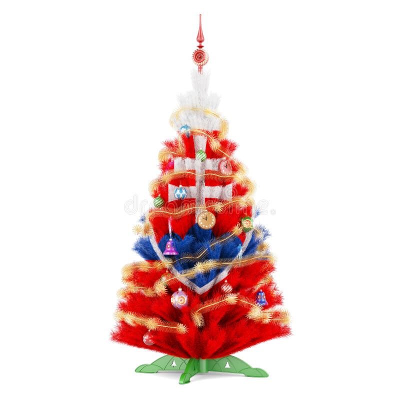 Slovak Flag Painted on the Christmas Tree, 3D Rendering Stock ...