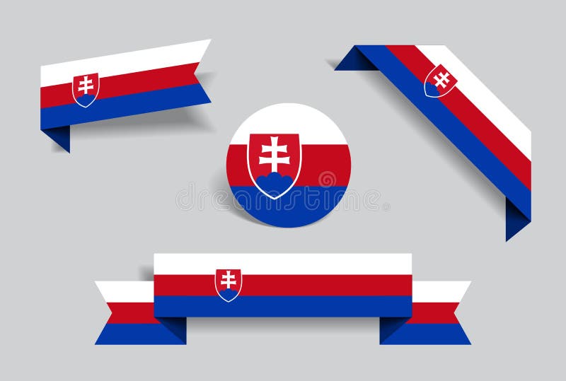 Slovak Flag Stickers and Labels. Vector Illustration. Stock Vector ...