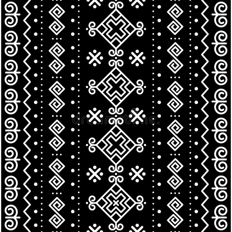 Slovak Folk Art Vector Seamless Vertical Pattern with Ethnic - Inspired ...