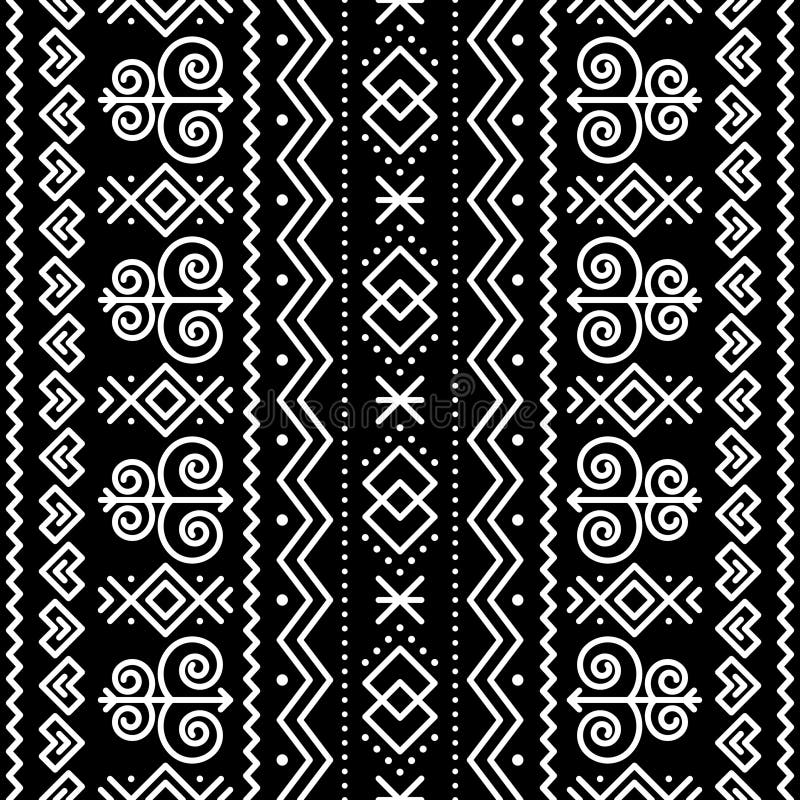 Slovak Tribal Folk Art Vector Seamless Geometric Pattern with Geometric ...