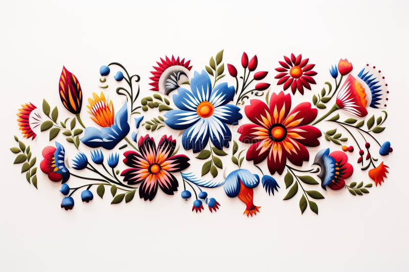 Slovak Folk Embroidery Sticker Design Stock Illustration - Illustration ...