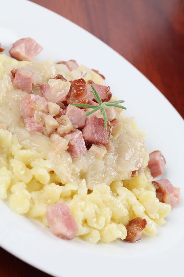 Slovak National Food - Halushky Stock Photo - Image of onion, meat ...