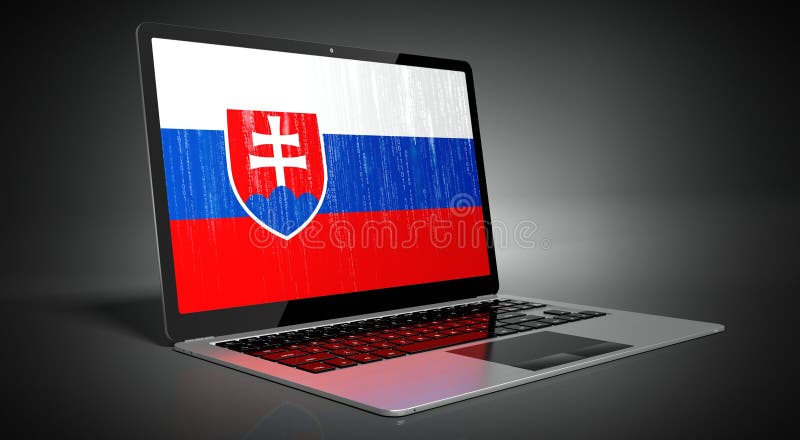 Slovakia - Country Flag and Binary Code on Laptop Screen Stock ...