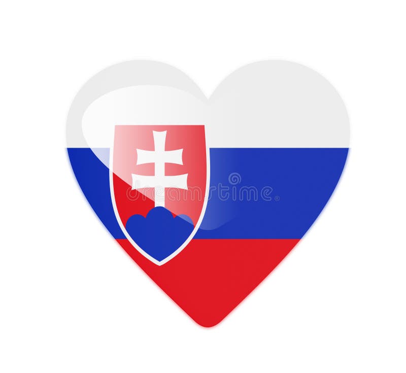 Heart-shaped Flag 3D Illustration I Love Slovakia Stock Illustration ...