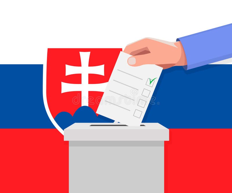 Slovakia Election Concept. Hand Puts Vote Bulletin Stock Illustration ...