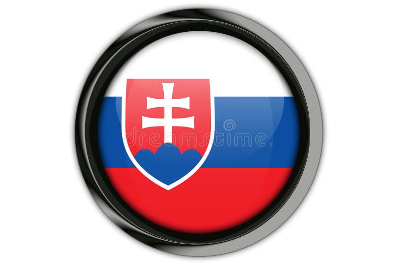 Slovakia Flag in the Button Pin Isolated on White Background Stock ...